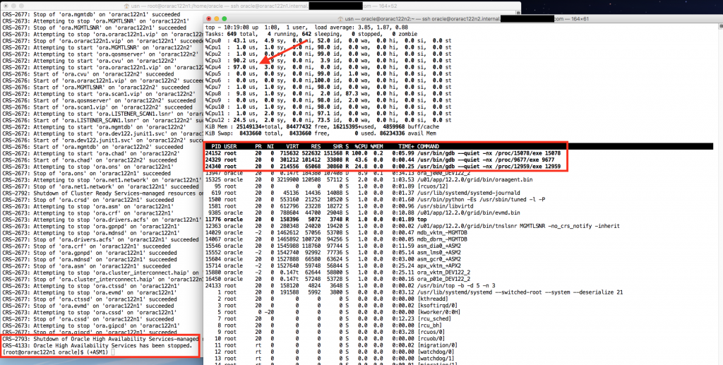 Oracle Rac 122 High Load On Cpu From Gdb When Node Missing Usn Itde